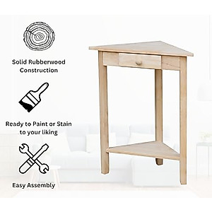 International Concepts Corner Accent Table, Unfinished