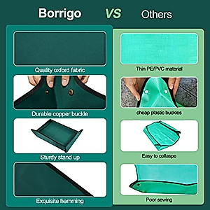 Borrigo Plant Repotting Mat for Indoor Plants, 43.5"x29.5" Large Oxford Waterproof Potting Mat for Plant Transplanting, Plant Mat for Succulents, Gardening Mat with 25pcs Mesh Pads for Bonsai Pot