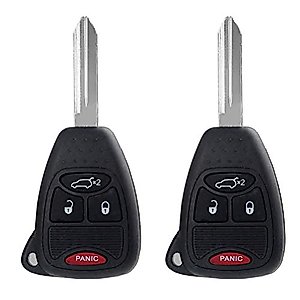 SELEAD Flip Key Fob 4 Buttons Keyless Entry Remote fit for 2005-2016 for Jeep for Chrysler for Dodge Antitheft Keyless Entry Systems HYQ1512Y 2pcs US Stock