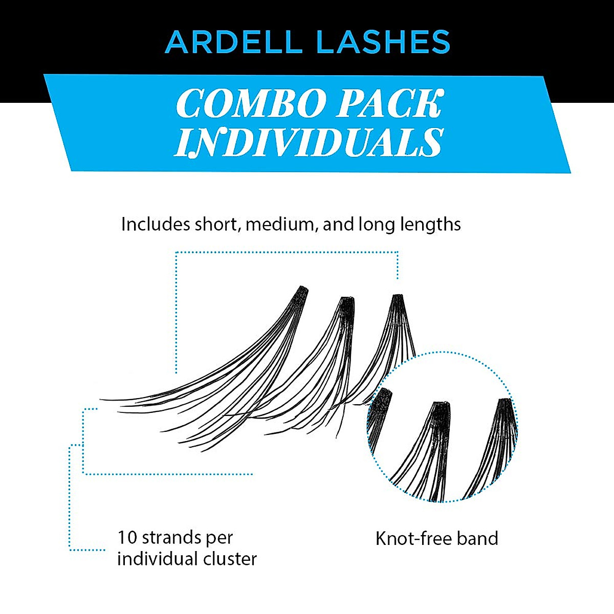 Ardell Individuals False Eye Lashes Combo Black 4 Pack