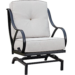 LOKATSE HOME 2 Piece Patio Outdoor Dining Chair Bistro Conversation Set Metal Frame Furniture with Cushion, Beige