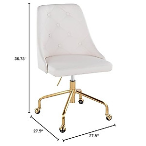 LumiSource Marche Office Chair, Home Office Chair with Wheels, Leather Desk Chair, Computer Chair, Home Office Desk Chair Comfy, Contemporary Desk Chair