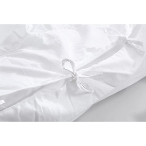 Meaning4 White Twin Duvet Cover with Ruffles and Lace Quilt Cover Egypt Cotton 68x90 Inch 1 Pieces Solid (Not Include Pillowcases and Insert)