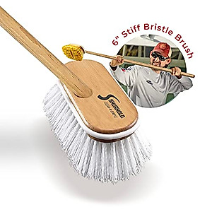 Shurhold 1950 Marine Mate 6 Inch Stiff Bristle Brush with 48 Inch Handle