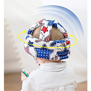 Baby Safety Helmet, Toddler Walking Helmet for Crawling, Baby Bumper Head Protector, Kids Anti-Fall Safety Cap Cushion Breathable for Baby Learning to Walk (Blue)