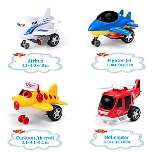 GONGDAO Truck Toys with 4 Airplane Toys for 3 4 5 6 7 Year Old, Aircraft Carrier Truck Toy for Toddler Boy Girl, Toy Helicopter/Military Fighter Jet, Christmas List