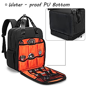 CURMIO Bartender Bag Travel Bartender Kit Backpack with Padded Compartments for Wine and Bar Tools Set, Bartender Carrying Bag for Home Indoor Outdoor Patio Party, Black, Bag Only, Patent Pending
