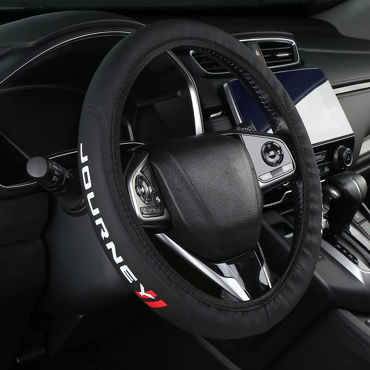 MSMINT Leather Steering Wheel Cover for Dodge Journey