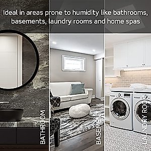 Leviton DHD05-1LW Dual Combination Humidity Sensor with Separate Light Switch, automate bathroom exhaust fan, air circulation, moisture control, ¼ HP, Single Pole/Single Pole, White