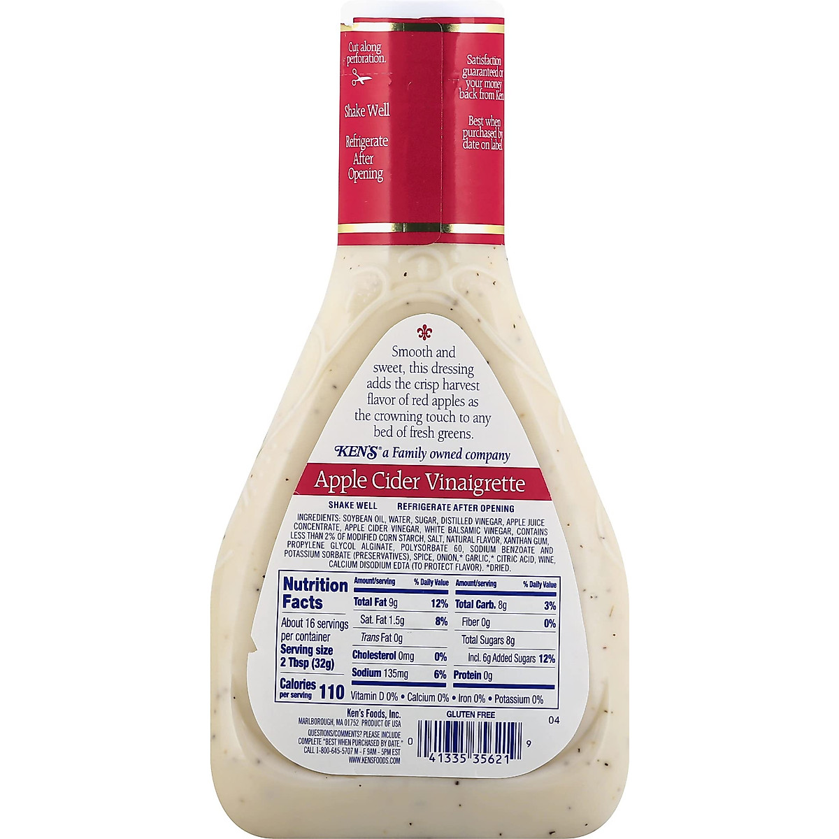 Ken's Steak House Apple Cider Vinaigrette Dressing (16 Fl Oz, Pack of 6)