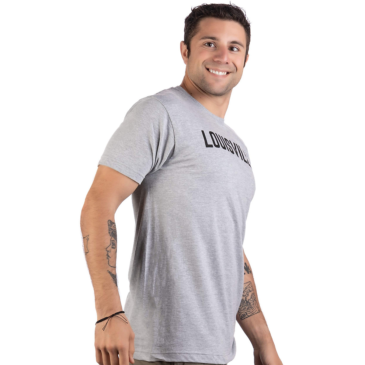 Ann Arbor T-shirt Co. Louisville | Classic Retro City Grey Style Kentucky Bluegrass Derby Men's or Women's Tee - Adult, XX-Large