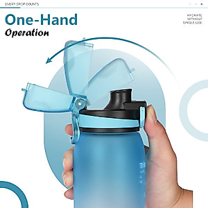Opard 30oz Sports Water Bottle with Leak Proof Flip Top Lid BPA Free Tritan Reusable Plastic for Gym and Outdoor