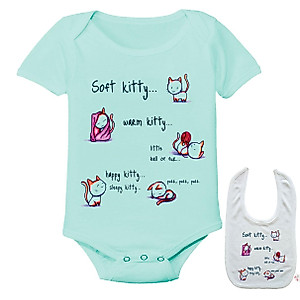 Soft Kitty ..Big Bang Theory Custom Baby bodysuit onesie & matching bib