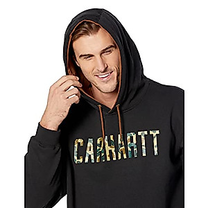 Carhartt Men's Loose Fit Midweight Camo Logo Graphic Sweatshirt, Black, Large