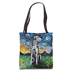 Merle Great Dane Starry Night Impressionist Dog Art by Aja Tote Bag