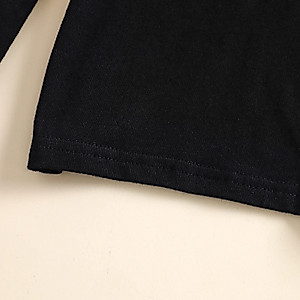 Kupretty Toddler Baby Girl Fall Winter Clothes Turtleneck Solid Knit Pullover Tops Plaid Button A-Line Skirts Set Outfits (Black Plaid Skirt Set, 3-4T)