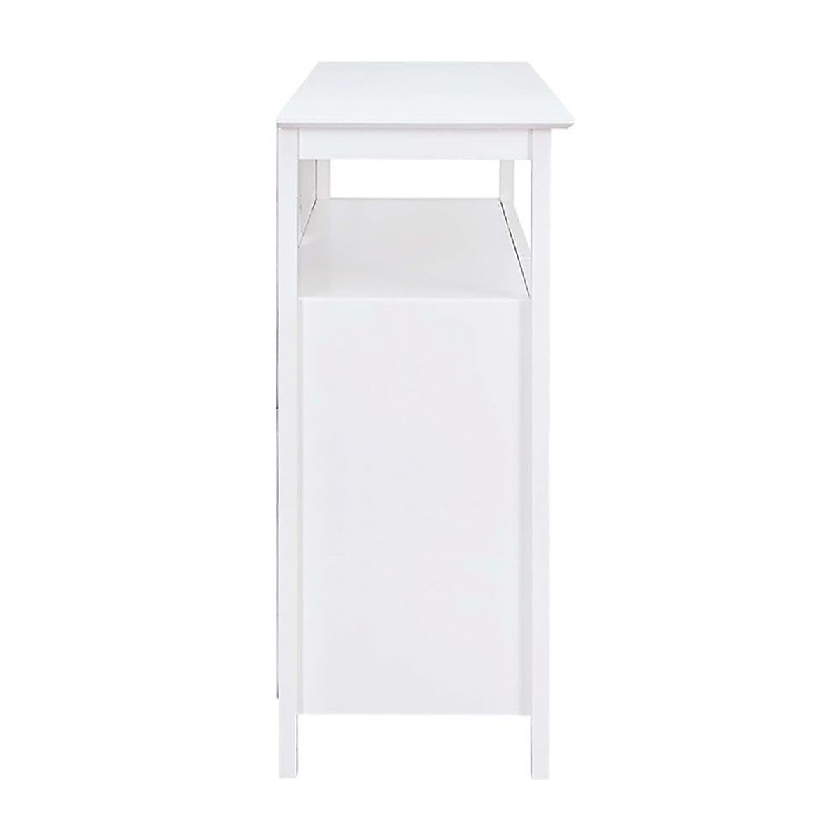 Convenience Concepts Big Sur Deluxe TV Stand with Storage Cabinets and Shelf for TVs up to 55 Inches, White