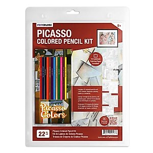 Picasso Themed Colored Pencils & Coloring Pages for Art Lovers | Gift Set of 12 Themed Colored Pencils with Picasso-Themed Names Plus 10 Fun Coloring Pages