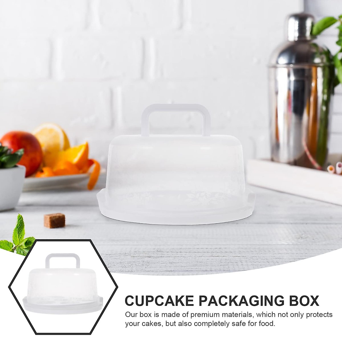 Alipis Cake Cupcake Carrier Portable Cake Holder with Lid and Handle, Cupcake Packaging Storage Display Boxes Round Cake Container