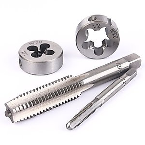 60-Pc Master Tap and Die Set - Include SAE Inch Size #4 to 1/2” and Metric Size M3 to M12, Coarse and Fine Threads | Essential Threading Rethreading Tool Kit with Complete Accessories and Storage Case