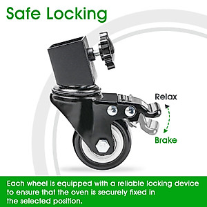 4 Pack Wheels with Safety Lock for Blackstone Griddle - 2 Inches Griddle Wheels - 360-Degree Silky Swivel - Fits 22-Inch or 17-Inch Countertop Skillets