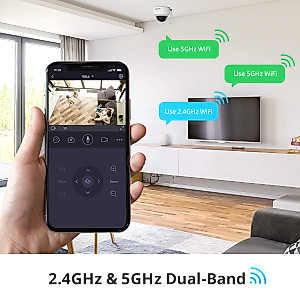 FOSCAM 4MP Outdoor Security WiFi Camera, 4X Optical Zoom PT Surveillance Dome Camera, Supports 2.4G/5G Dual-Band WiFi Connection, 66ft Night Vision, IK10, MicroSD Recording (128GB), White(VZ4)