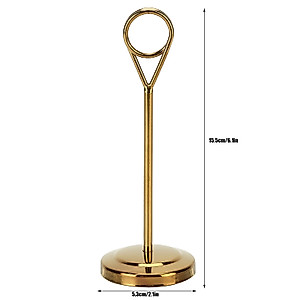 Table Number Holder, Table Name Place Card Holder Photo Holder Wire Clips Memo Note Photo Stand for Wedding, Photos, Food Signs, Message(15.5 cm-Gold)