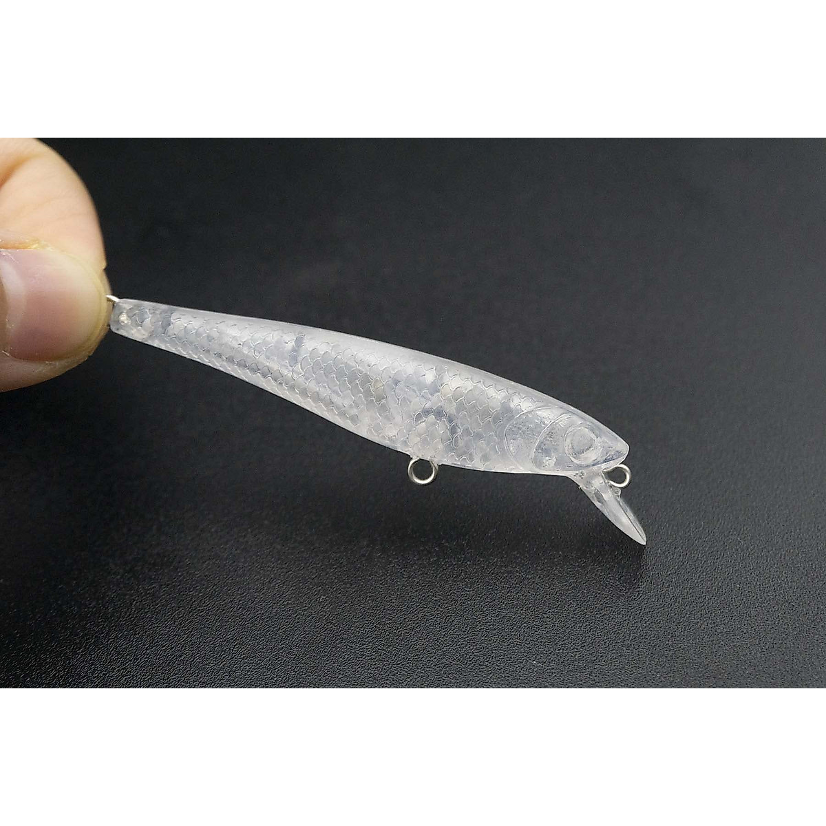 10PCS Unpainted Lure Blanks 3.26g 6.8cm with Free 3mm Special Eye Crankbait Simulation Blank Body Clear Hard Baits Trout Salmon Minnow Lure Popper Lures Topwater Freshwater LQN25