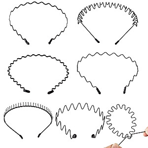 Lingfeng Yinuo 6-piece set of unisex metal headbands for men and women, outdoor anti slip headbands