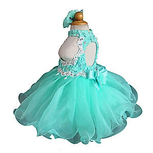 Jenniferwu Pageant Dress Handmade Beaded Dresses Toddler Pageant Princess Dress G035 3T Blue