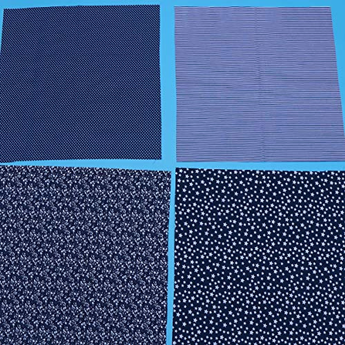 ABOOFAN Embroidery Fabric Floral Cotton Fabric Bundle Cotton Square Quilting Fabric Sewing Patchwork Cloths DIY Scrapbooking Crafts Supplies for Bag Wallet Purse (Navy) Quilted Fabric