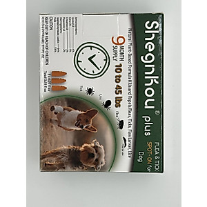 Safe and Effective: Dog Flea and Tick Prevention Repellent, Plus Spot-On with Plant Formula, for Small-Medium Dogs 4-44 lbs, (8.5 Month Supply)