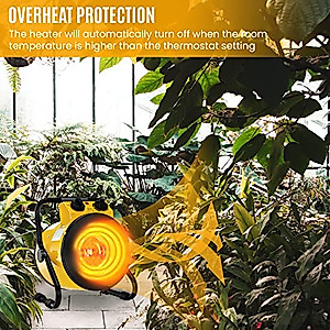 LHUKSGF Greenhouse Heater with Digtal Thermostat, Grow Tent Heaters, Overheat Protection, Fast Heating for Green House, Flower Room, YE……