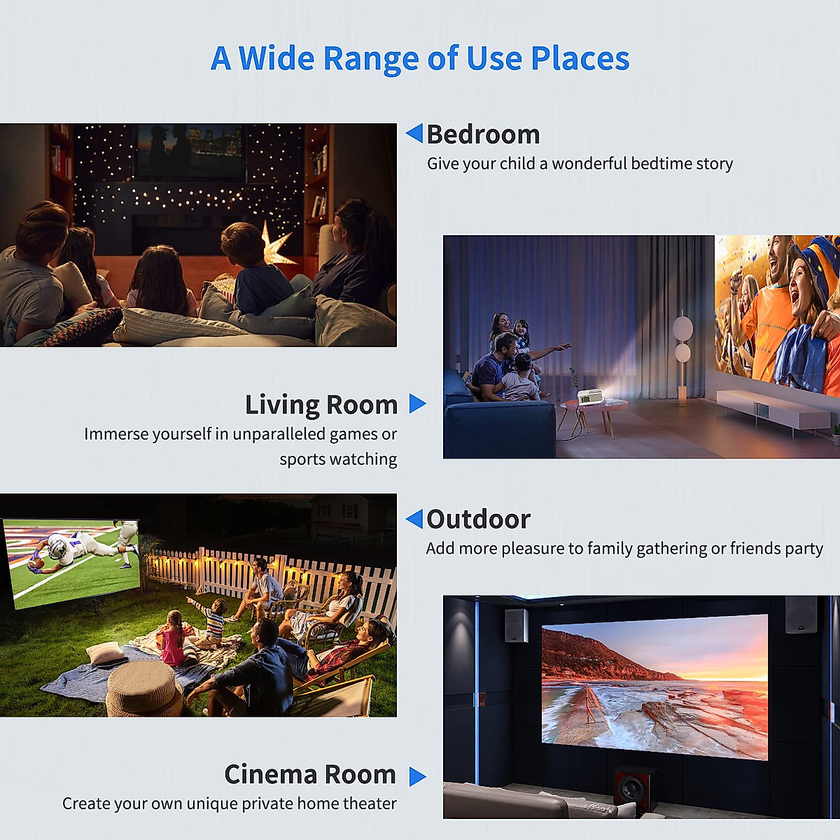 Mini Portable Projector 5200mAh Battery, Pocket Outdoor 3D Movie WiFi Projector Wireless HD Cinema Airplay Mirroring for Smart iOS Android Phone/Laptop, Small DLP Projector for DVD TV Stick HDMI USB