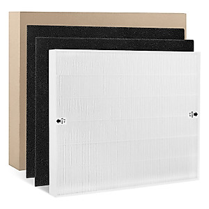 KEEPOW Hepa Filter Replacement Compatible with Coway Air Purifiers, AP-1512HH Filter Replacement Compatible with Coway Airmega AP-1512HH, Part 3304899, 1 Hepa Filters and 2 Carbon Filters (3 Pack)