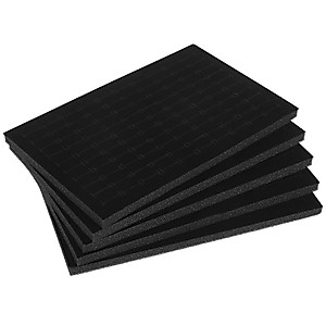 Healeved 5pcs Black Velvet Ring Insert Display Trays Insert Ring Holders Sponge Rings Earring Display Holders Foam Holder Organizer for Jewelry Showcase