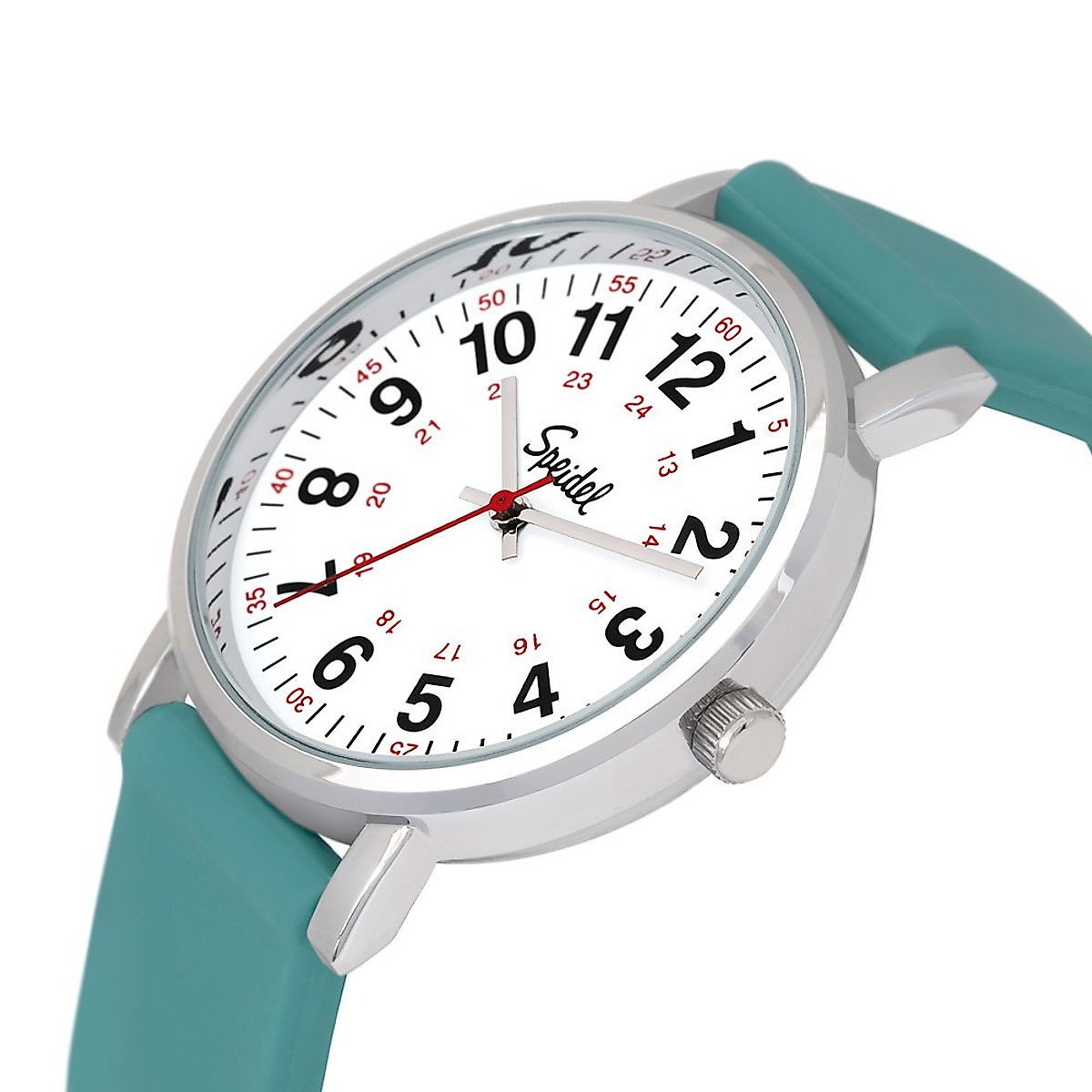 Speidel Original Scrub Watch™ for Nurses, Medical Professionals, Mens and Womens Watch with Second Hand Nursing, Nurse Watches for Women Men, Waterproof 12 and 24 hr Time - Teal