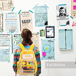 CAMTOP Clear Backpack Heavy Duty PVC Transparent Bag See Through BookBag for Student School Work Festival Sport Travel(17 Inch,Yellow)