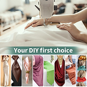 NSGZ Silver Grey Satin Fabric by The Yard, 2 Yards 60" Wide Silky Fabric, Solid Satin Cloth Fabric for Bridal, Wedding, Dress, Crafting, Decoration