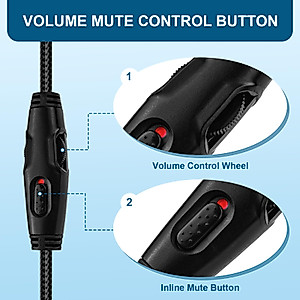 HyperX Cloud Alpha Replacement Cable - Compatible with Cloud Alpha, Mix, Flight, Logitech G633, G933 Gaming Headsets - 3.5mm Audio Cable with Mute & Volume Control (No Mic, 4.9ft)