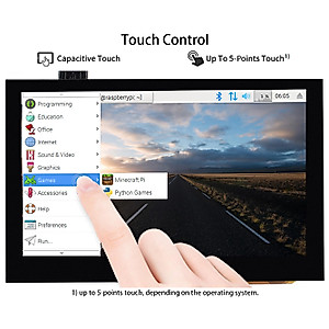 waveshare 4.3 inch DSI LCD Display for Raspberry Pi 4B/3B+/3A+/3B/2B/B+/A+/Compute Module 3+/3/4, 800×480 Touchscreen Capacitive IPS Screen Monitor, Support Raspbian/Ubuntu/Kali /WIN10 IoT/Retropie