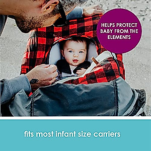 JJ Cole Baby Car Seat Cover, Blanket-Style Baby Stroller & Baby Carrier Cover, Buffalo Check