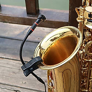 Bolymic Saxophone Microphone Condenser Cardioid Clip on Gooseneck Microphone3.5 mm (1/8 in) TRS