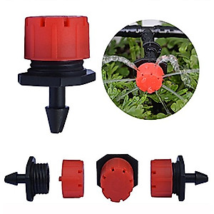 100pcs 360 Degree Adjustable Irrigation Drippers Sprinklers, 1/4 Inch Emitters Drip for Watering System by Korty