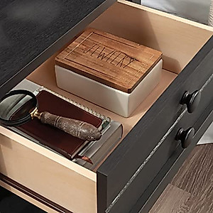 Sauder Dawson Trail Night Stand, L: 21.18" x W: 19.45" x H: 24.06", Raven Oak Finish