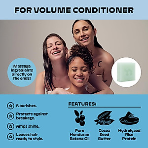 NOLE CARE Arnica Volume Conditioner Bar with Batana Oil - Rice Protein Conditioner Bar, Silky Hair Formula, Sustainable, Plastic-Free Packaging, 2.12 oz Bar