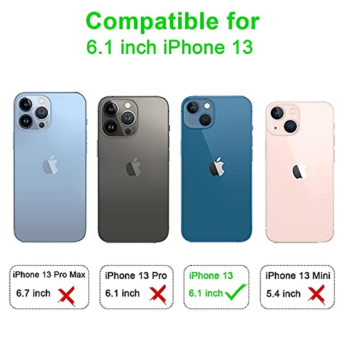 Arae Case for iPhone 13 [6.1 inch] - Wallet Case with PU Leather Card Holder Back Flip Cover for iPhone 13 6.1 inch-Black