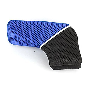 Craftsman Golf Blade Putter Head Cover Black Blue Mesh for Scotty Cameron Ping Callaway Odyssey Etc. (Black & Blue)