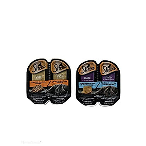 Sheba Perfect Portions Pate Wet Cat Food Cuts in Gravy Variety Pack All Flavors, Beef, Chicken, Salmon, Turkey, Tuna, White Fish, Multipack (24 Servings) with Lara's Booklet Bundle