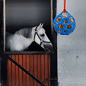 PATIKIL Horse Treat Ball Feeder, 1 Set Rubber Goat Slow Feeding Hay Feeder Bag Relieve Stress Hanging with Rope for Stable Stall, Red Green